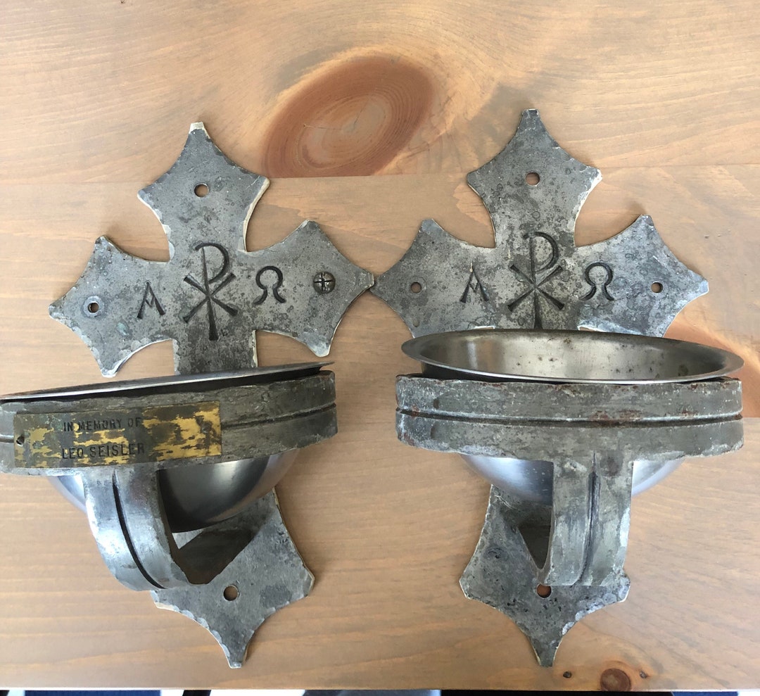 Awesome Antique Vintage Heavy Cast Metal Gothic Holy Water - Etsy