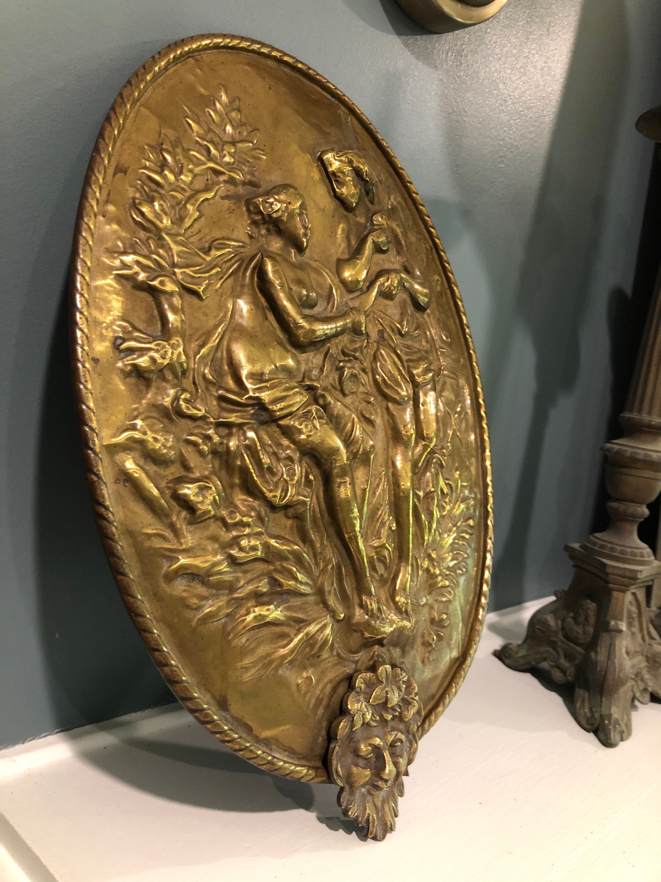 Fabulous Antique Vintage Brass Wall Plaque Mythological - Etsy