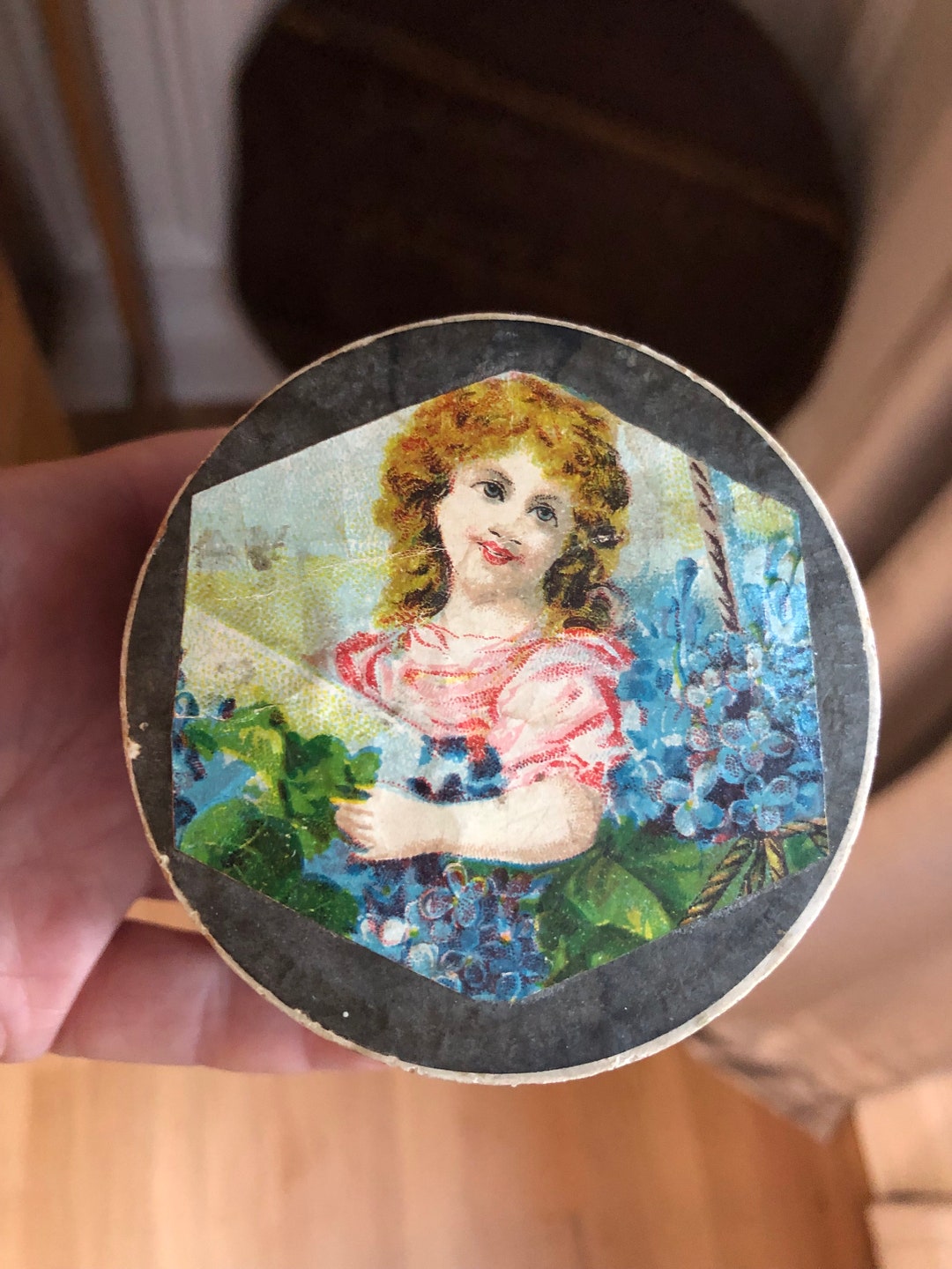 Antique Box Trinket Box Gift Box Display Cardboard Lithograph Print ...