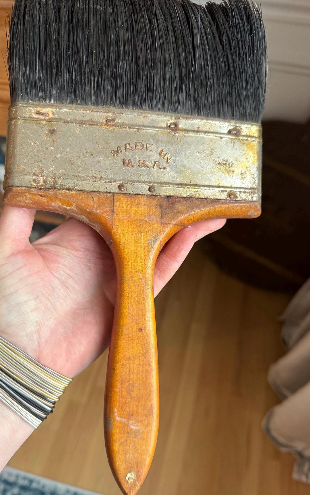 Large Industrial Vintage Paintbrush Decor Nice Patina Art - Etsy