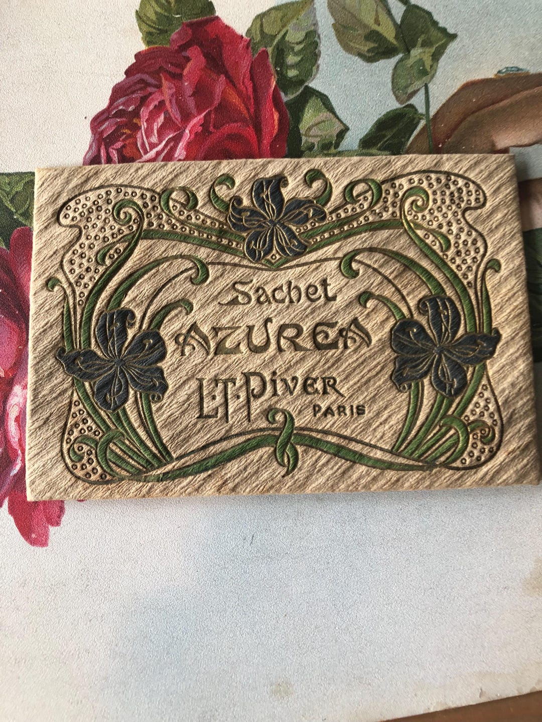Antique Perfume Sachet Envelope Circa 1900 Azurea Paris Art Deco Decor ...