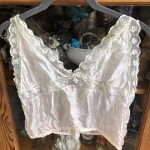 Antique Victorian Undergarment Chemise Silky Fabric Darling Embroidered ...