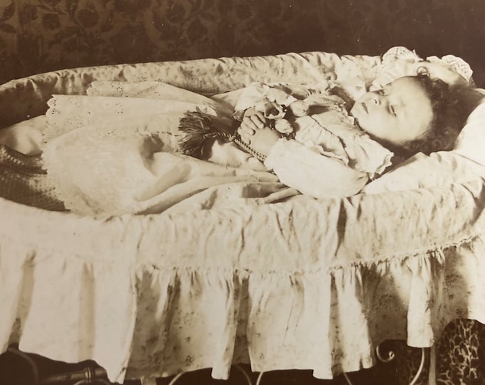 Amazing Antique French Post Mortem Photo Cabinet Card Photograph Baby ...