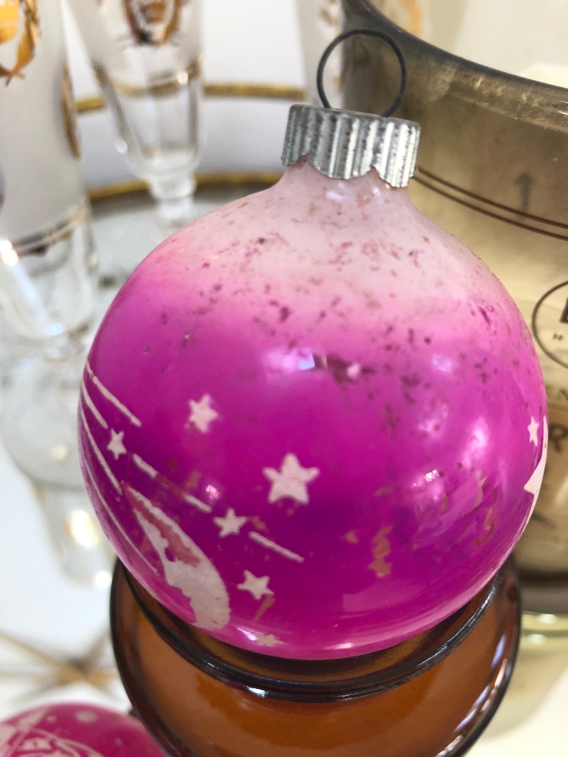 Two Mid Century Modern MCM Vintage Christmas Balls Ornaments - Etsy