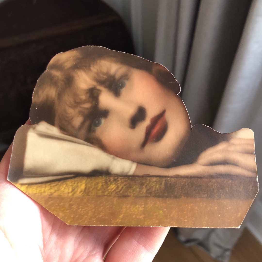 Antique Original Colored Photo Beautiful Flapper Cut Out Scrapbooking ...