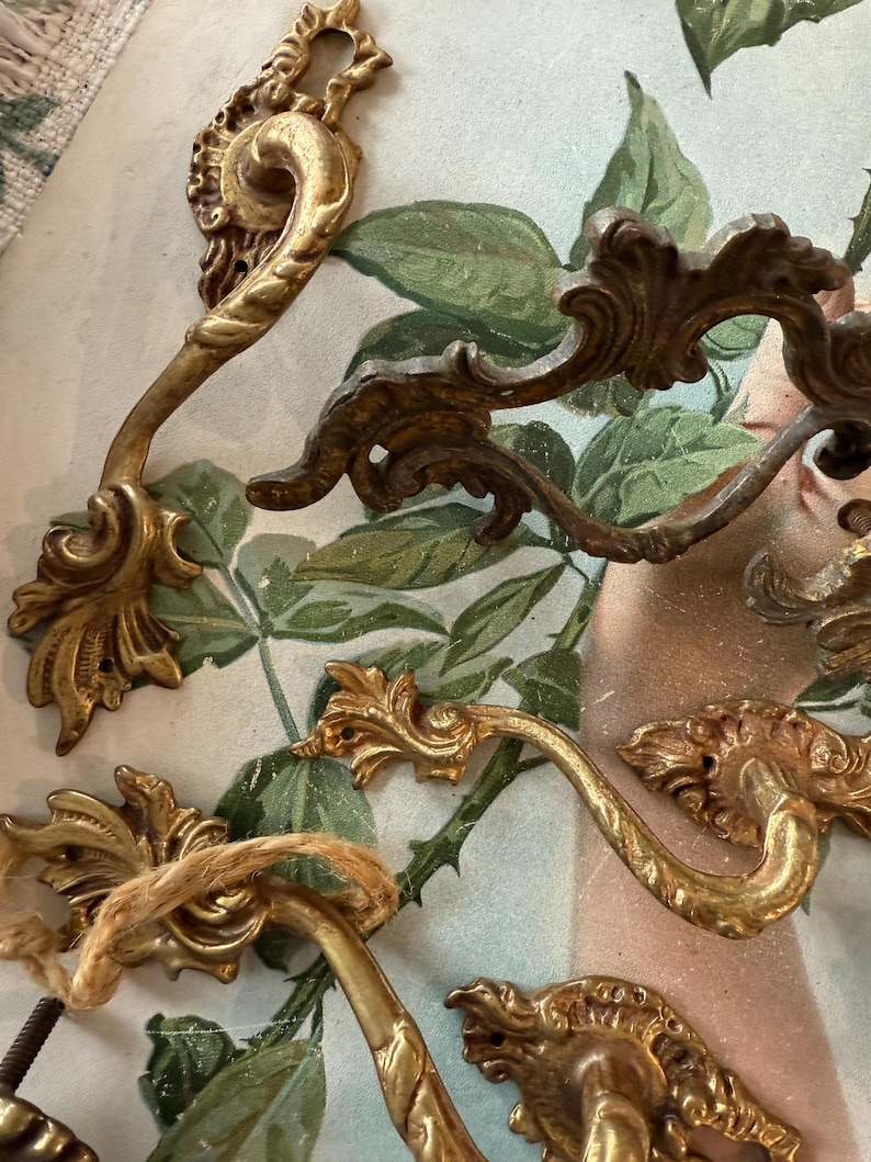 Great Lot of Antique Fancy Metal Gilded Drawer Handles Knob Decor ...