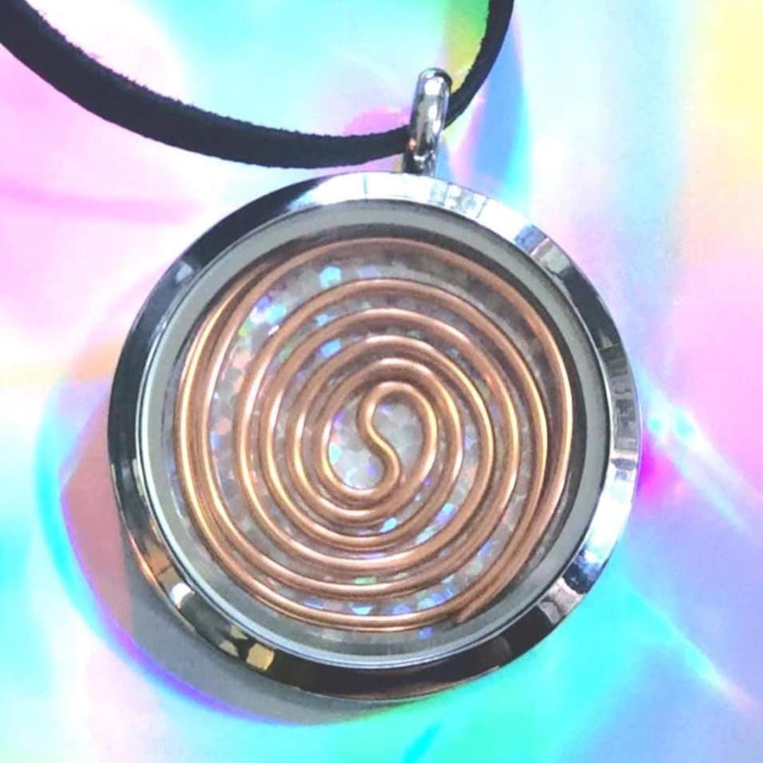 Silver Colour Frequency Imprinted Energy Jewellery, Copper Tesla Coil ...
