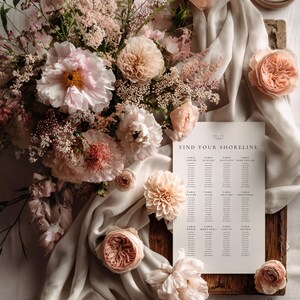 Seashell Wedding Seating Chart: Coastal Beach Table Display (digital ...