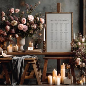 Seashell Wedding Seating Chart: Coastal Beach Table Display (digital ...