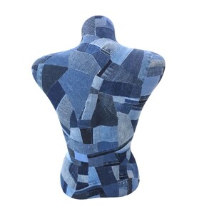 Crazy Patchwork Denim Mannequin, Denim Shop Decor, Denim Torso Statue ...