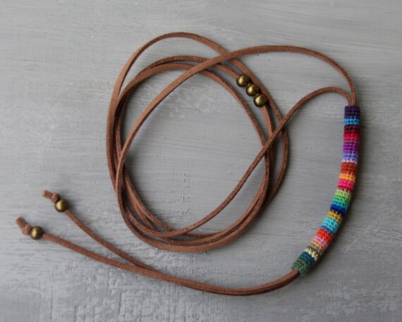 Bolo Wrap Choker Bolo Necklace Bolo Tie Choker Suede Bolo | Etsy