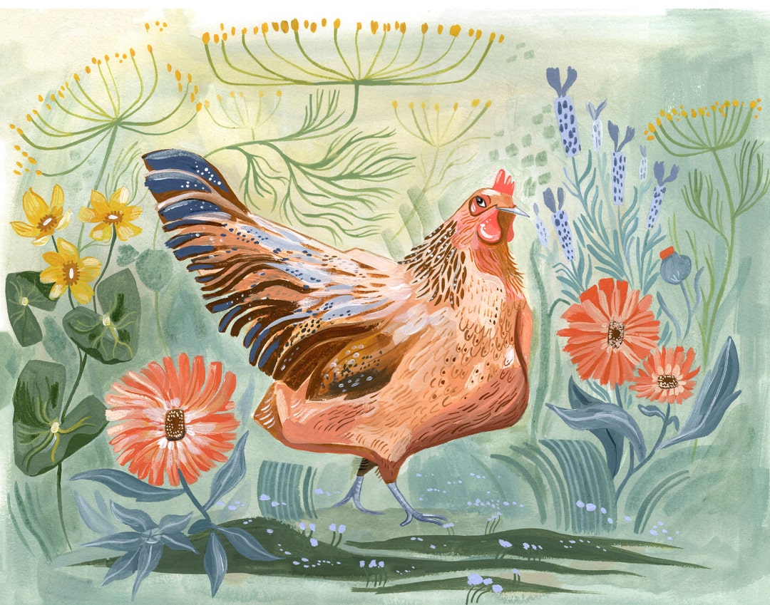 Fancy Chicken Art Print - Etsy
