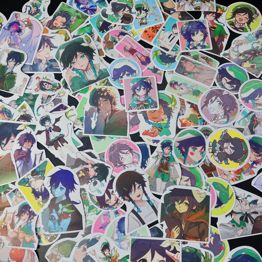 Genshin Impact Venti Sticker Pack – 120 Genshin Venti Waterproof Vinyl ...