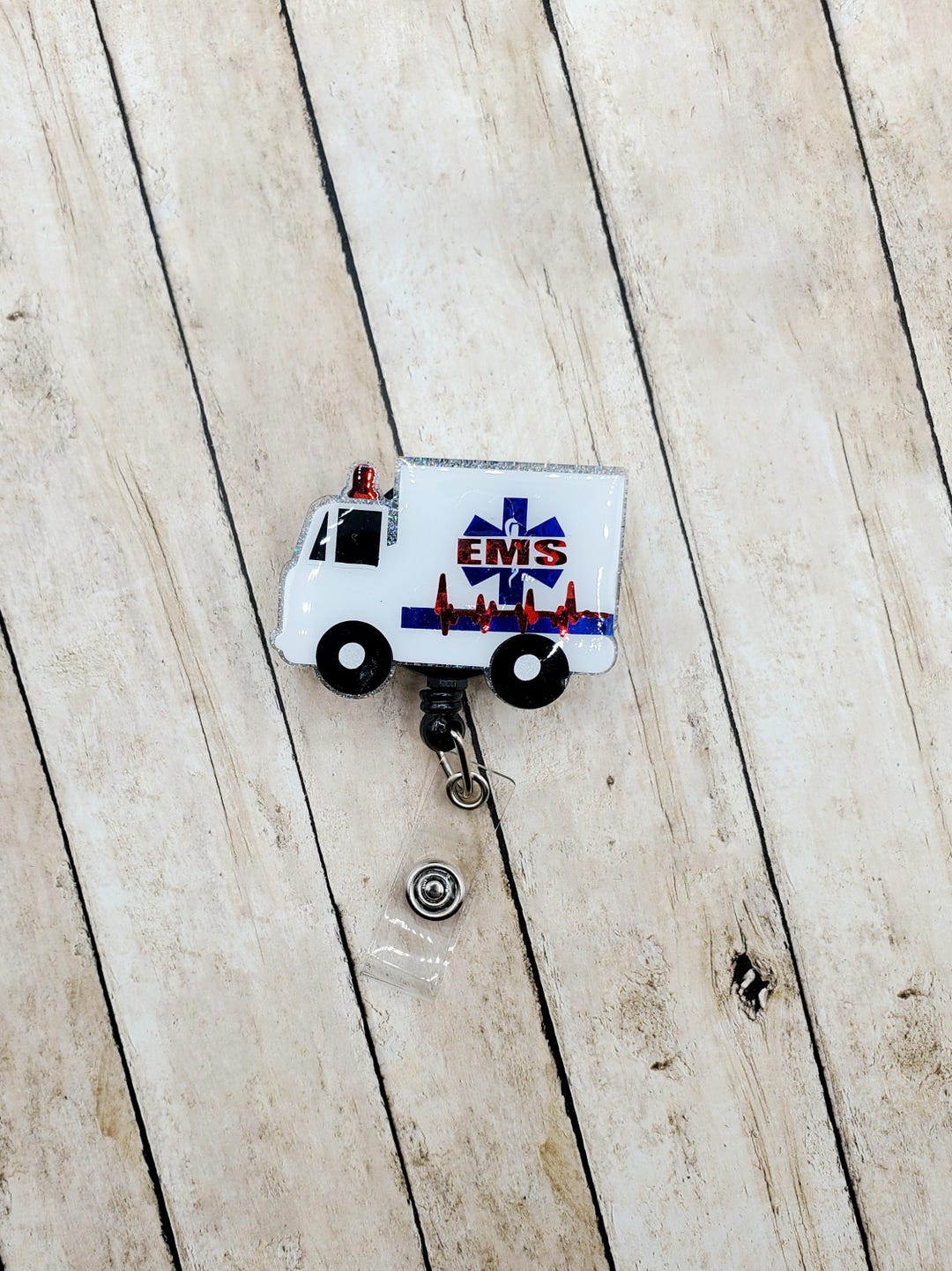 Ambulance Badge Reel, EMS, EMT, Paramedic, 911, First Responder ...