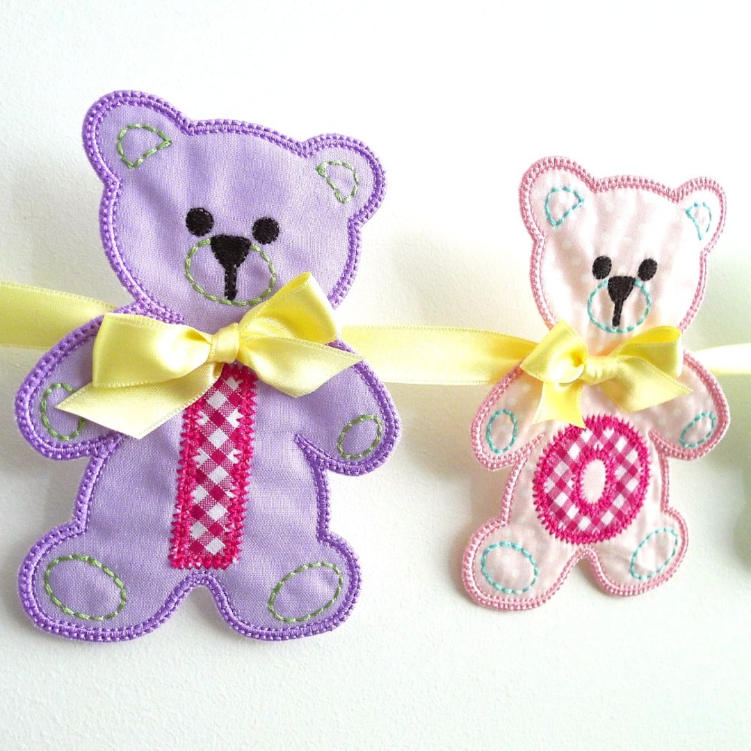 Teddy Bear Banner ITH Project Applique Machine Embroidery Design ...