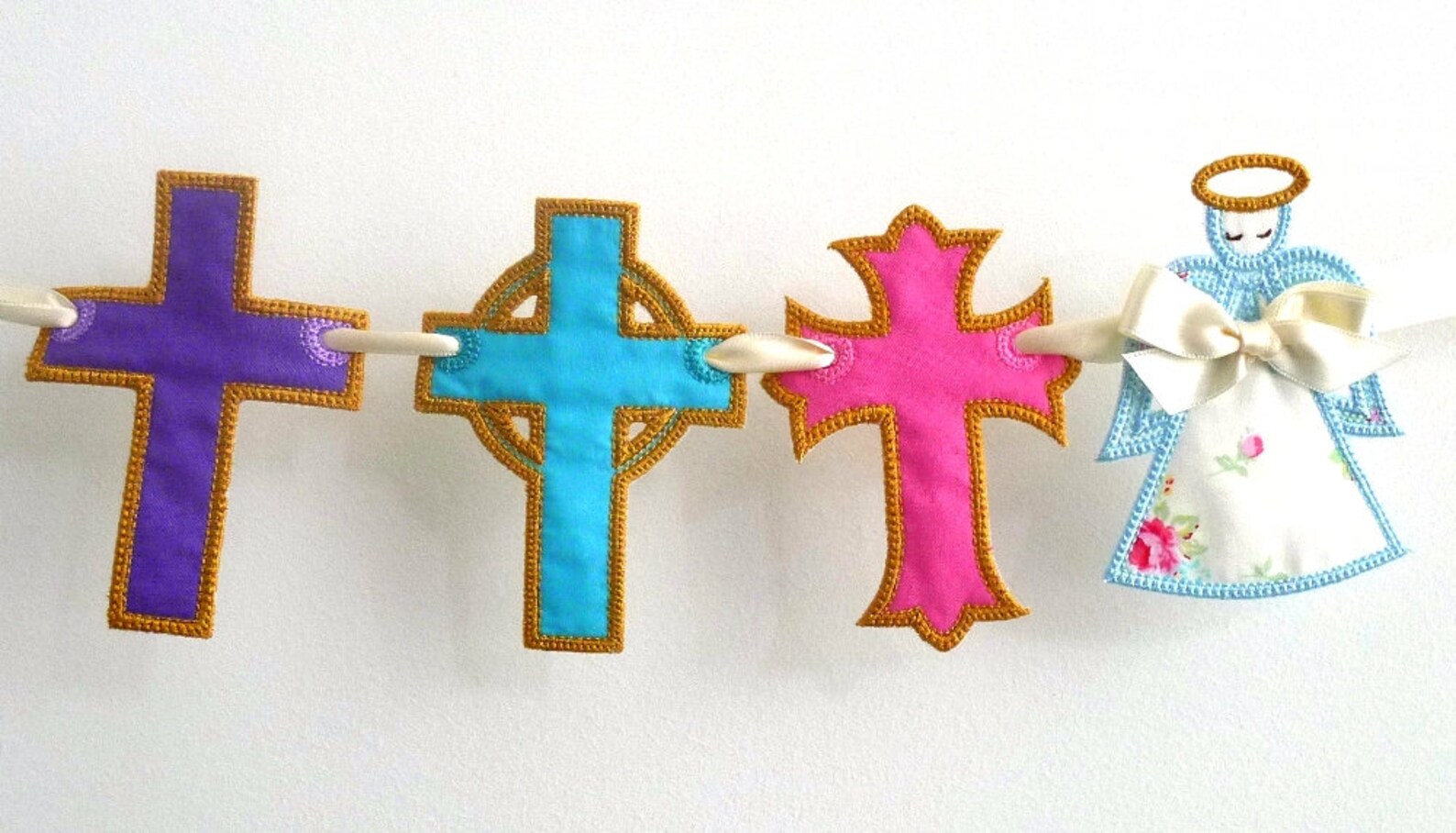 Cross Banner ITH Project Machine Embroidery Design Applique | Etsy