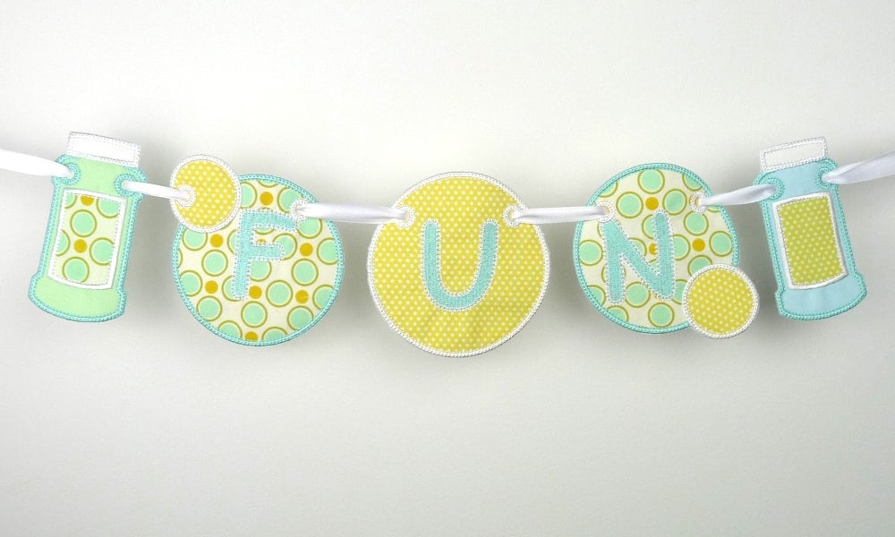 Bubble Fun Banner ITH Project Machine Embroidery Design Applique ...