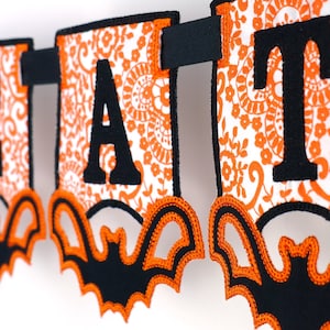 Halloween Bat Banner in the Hoop Banner Project Machine Embroidery ...