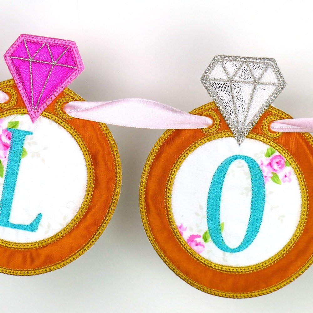 Diamond Ring Banner ITH Proyecto Máquina Bordado Bunting - Etsy España