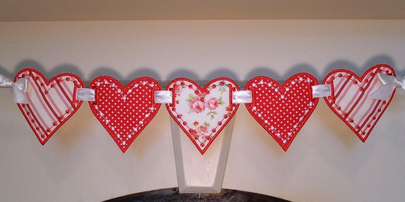 Love Heart Banner in the Hoop Banners Machine Embroidery Designs ...