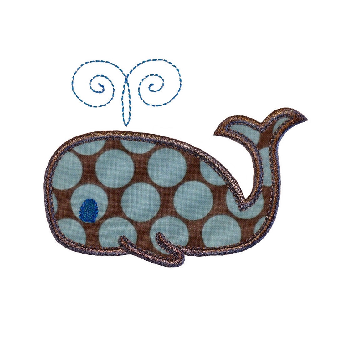 Whale Applique Machine Embroidery Designs Pattern in 4 Sizes 4", 5", 6 ...