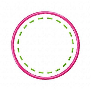 Stitched Circle Frame Appliques Machine Embroidery Design Applique ...