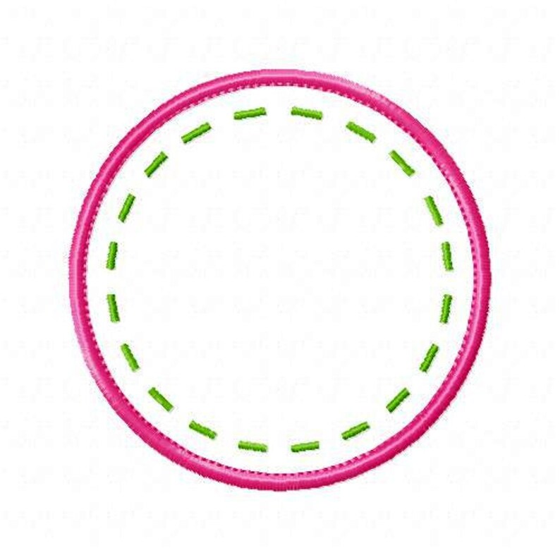 Stitched Circle Frame Appliques Machine Embroidery Design | Etsy