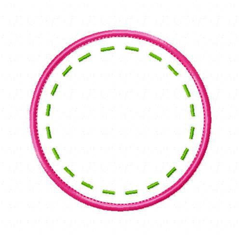 Stitched Circle Frame Appliques Machine Embroidery Design | Etsy
