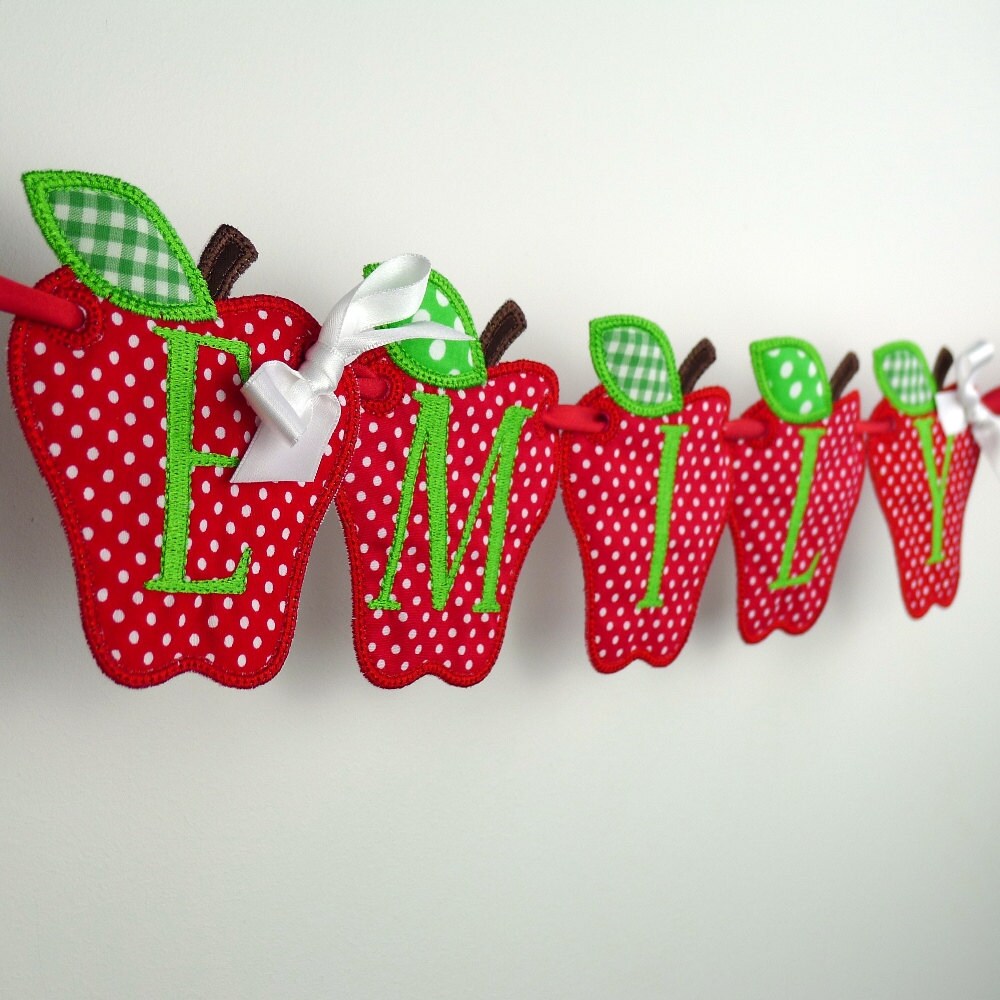Apple Banner ITH Project Applique Machine Embroidery Design Patterns ...