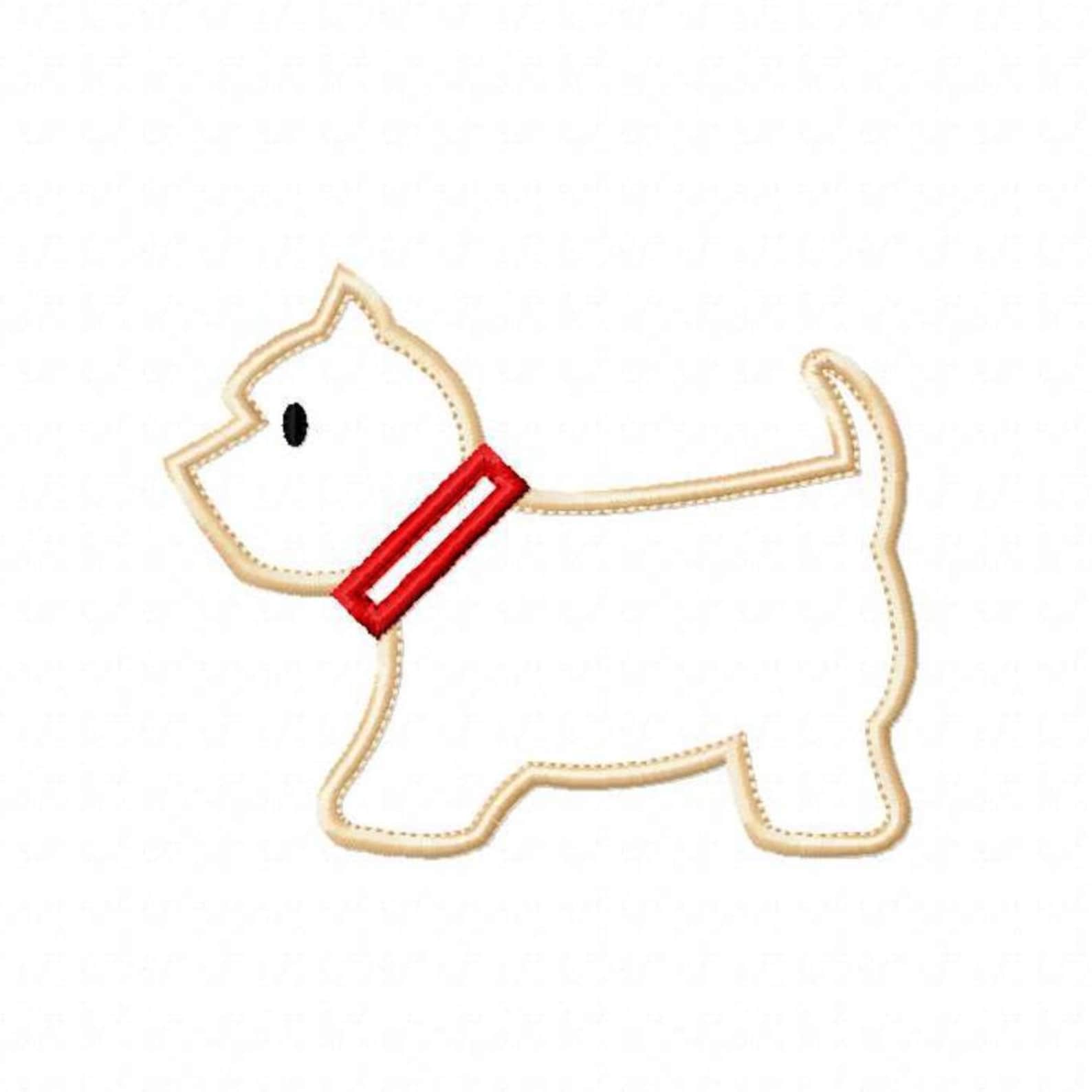 Westie Dog Applique Machine Embroidery Design Patterns 2 | Etsy