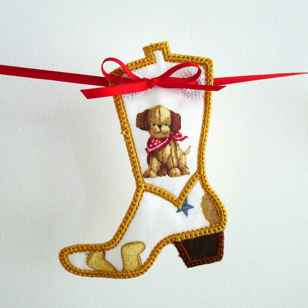 Cowboy Boot Banner in the Hoop Project Machine Embroidery Designs ...