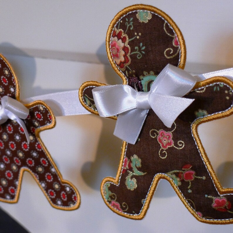 Gingerbread Man Banner Machine Embroidery Design Applique Patterns All ...