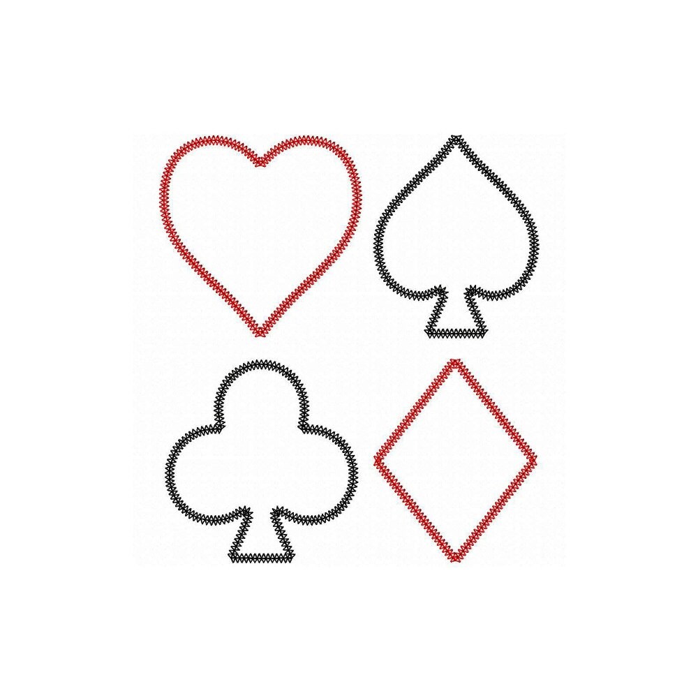 Playing Card Symbols Appliques Machine Embroidery Design | Etsy