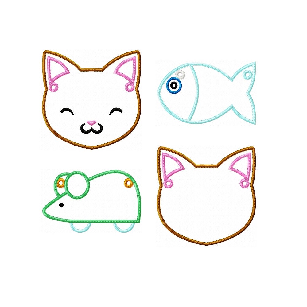 Pretty Kitty Cat Banner In The Hoop Project Machine Embroidery | Etsy