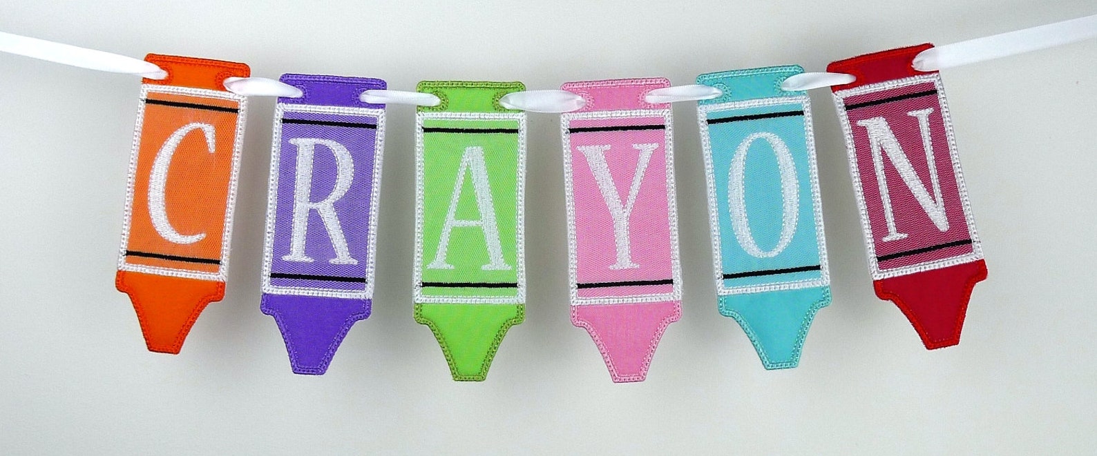 Crayon Banner ITH Project Applique Machine Embroidery Design Patterns ...