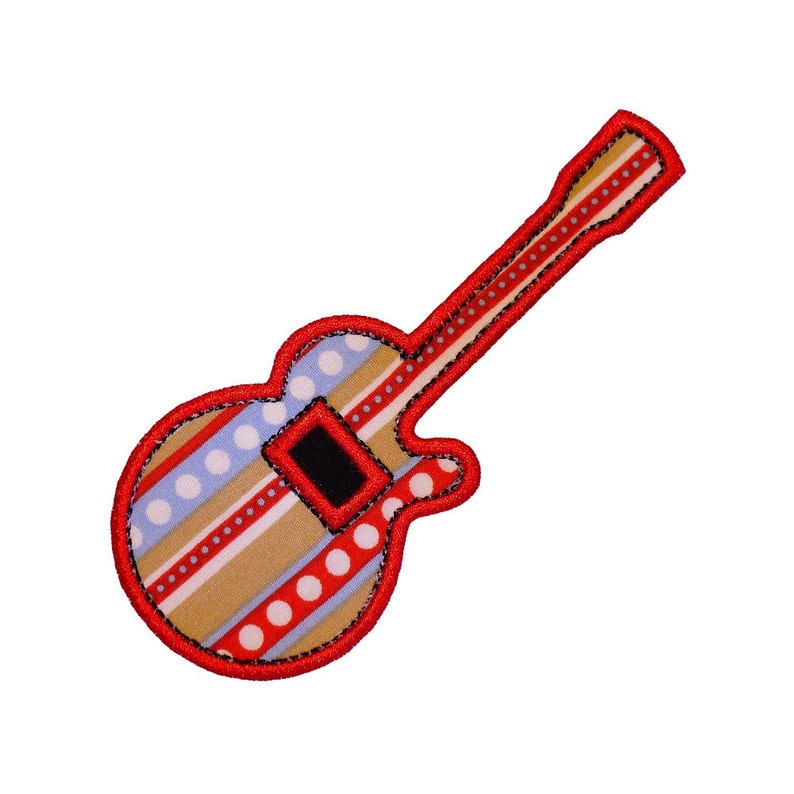 Rockin' Guitar Applique Machine Embroidery Design Applique - Etsy