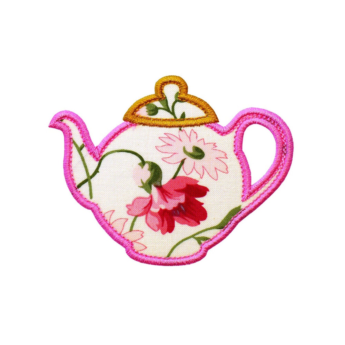 Teapot Machine Embroidery Designs Applique Patterns in 6 Sizes 3", 4 ...