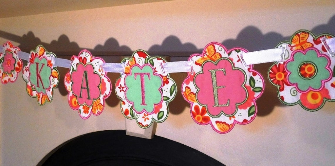 Flower Power Banner in the Hoop Banners Machine Embroidery - Etsy UK