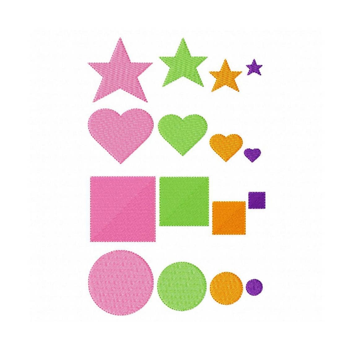 Mini Shape Fills Machine Embroidery Design Patterns 4 Styles in 4 Sizes ...