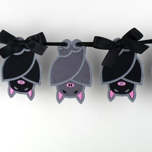 Sleepy Bat Bunting in the Hoop Banner Project Machine Embroidery Design ...