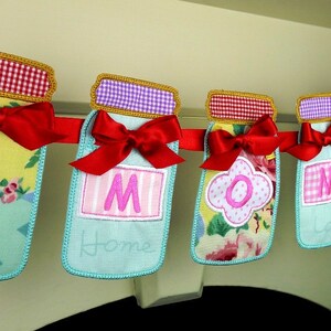 Mason Jar Banner in the Hoop Project Machine Embroidery Design Applique ...