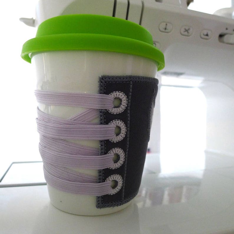 Coffee Cup Sleeve With Mustache in the Hoop Project Machine Embroidery ...