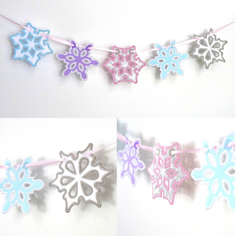 Snowflake in the Hoop Bunting Banner Project Machine - Etsy