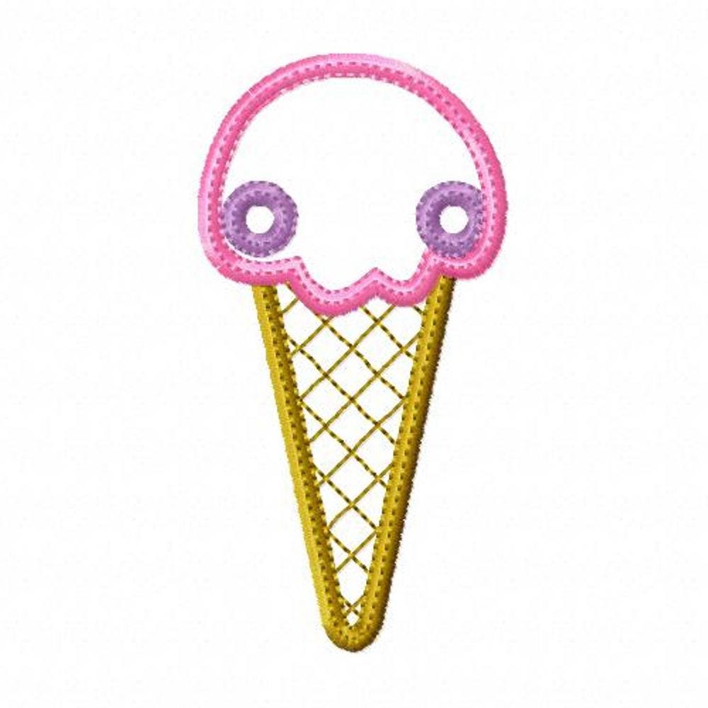 Ice Cream Banner in the Hoop Project Machine Embroidery Design Applique ...