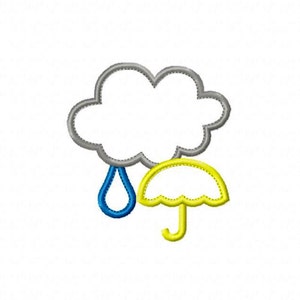 Rainy Day Applique Machine Embroidery Design Applique Pattern of a ...