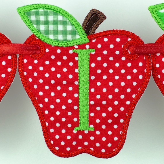 Apple Banner ITH Project Applique Machine Embroidery Design | Etsy