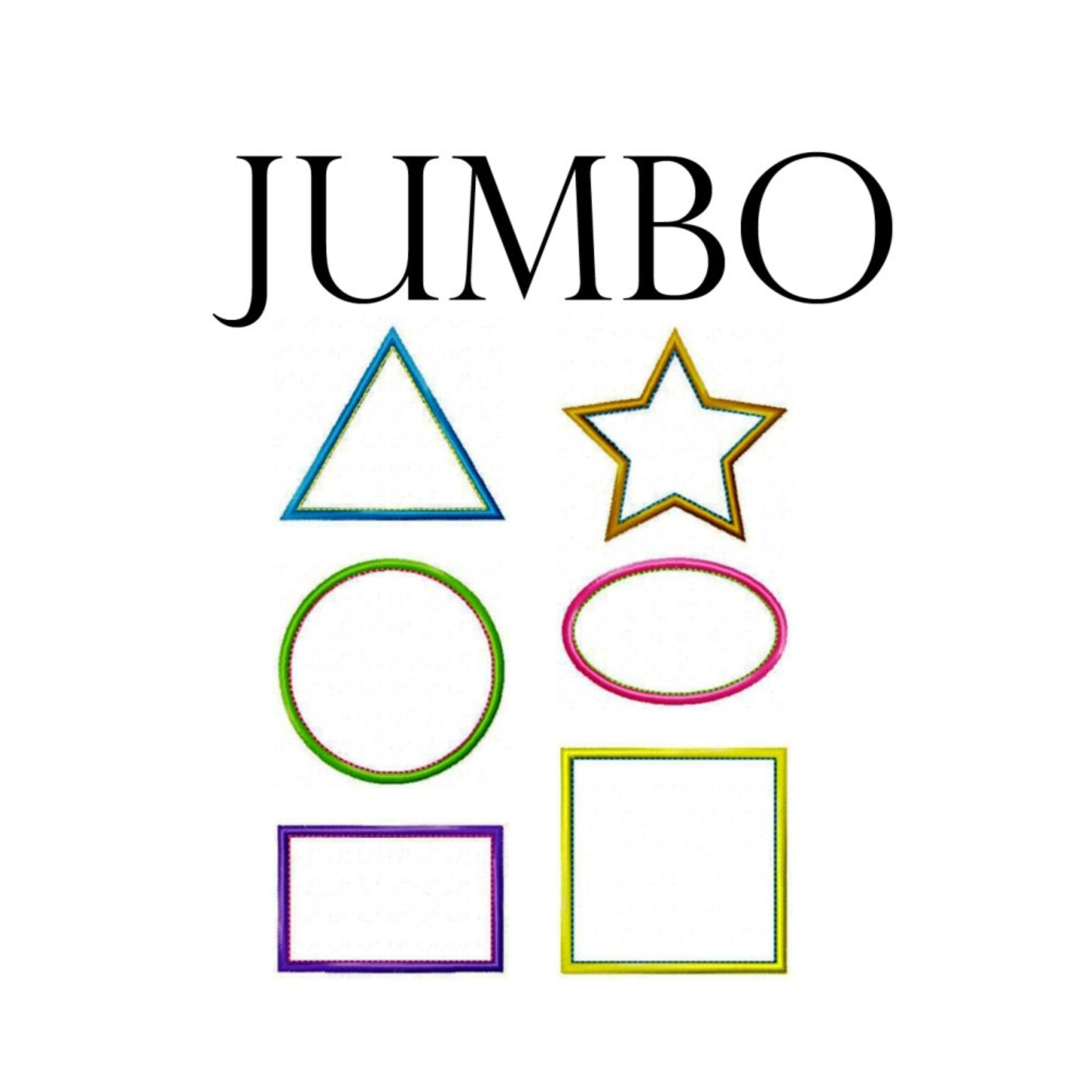 JUMBO Applique Shapes Machine Embroidery Design Patterns Circles ...
