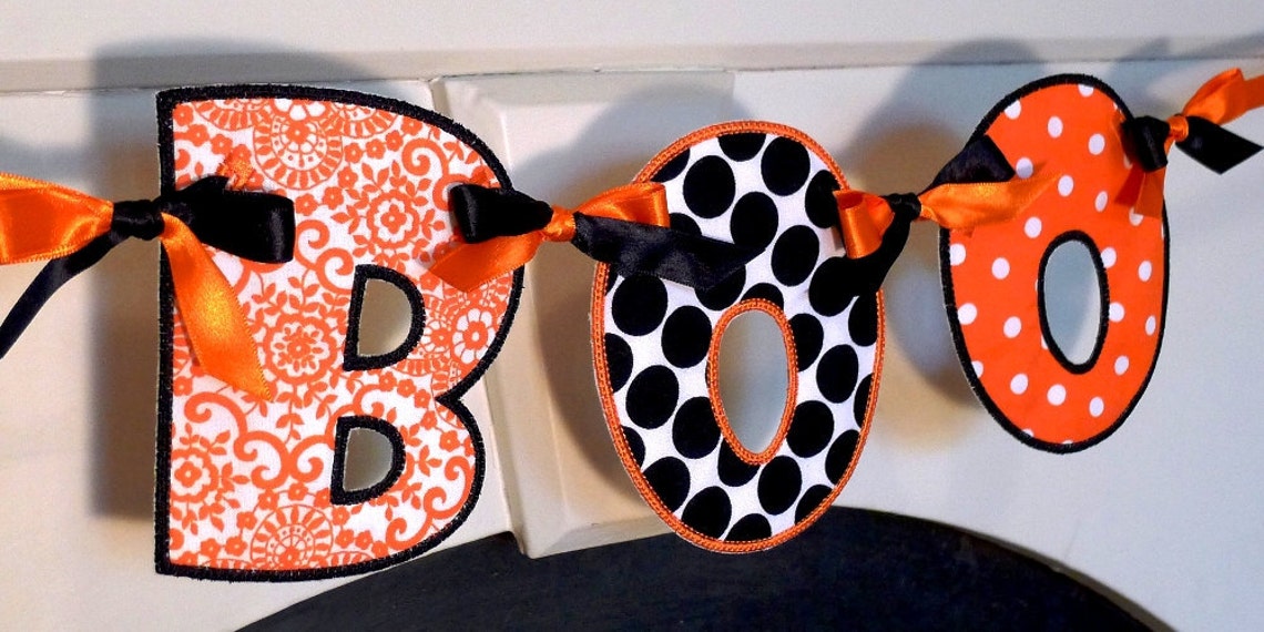 BOO Banner in the Hoop Banner Machine Embroidery Design Applique ...