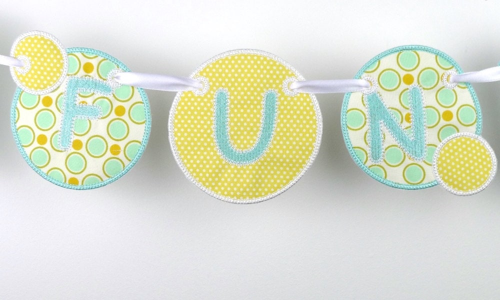 Bubble Fun Banner ITH Project Machine Embroidery Design Applique ...