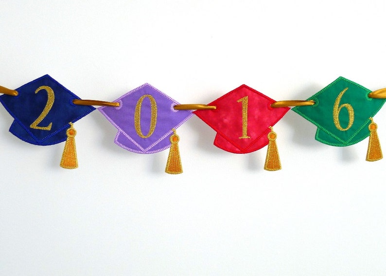 Graduation Cap Banner ITH Project Applique Machine Embroidery - Etsy